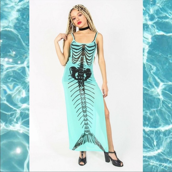 Iron Fist | Dresses | Iron Fist Aqua Bone Deep Mesh Maxi Dress Nwt ...